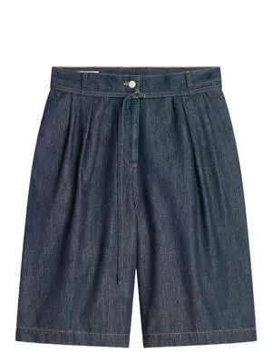 Dries Van Noten Belted Denim Shorts - Blue