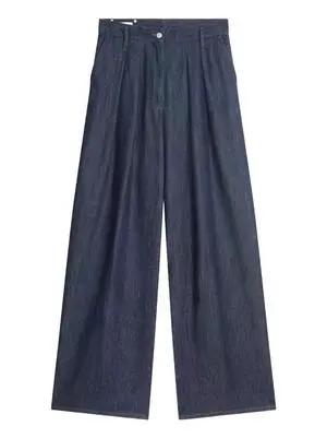 Dries Van Noten Wide Pleated Jeans - Blue