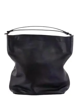 Saint Laurent Paris Long Leather Hobo Bag - Black