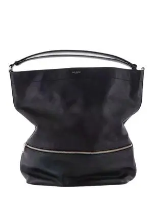 Saint Laurent Long Leather Hobo Bag - Black