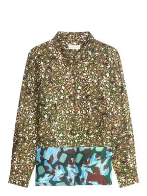 Dries Van Noten Loose Viscose Shirt - Green