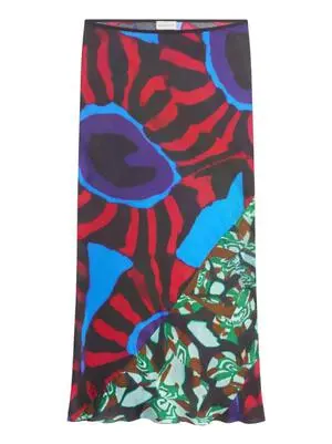 Dries Van Noten Printed Midi Skirt - Black