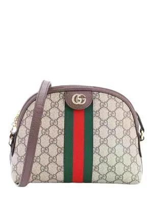 Gucci Ophidia Dome Gg Coated Canvas Small Shoulder Bag - Brown