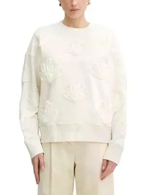 FORTE_FORTE Shell Appliqué Crewneck Sweatshirt - White