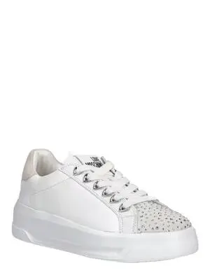 Moschino Rhinestone-embellished Sneakers - White