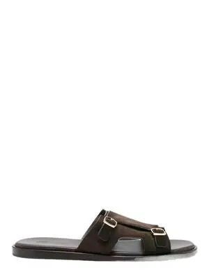 Santoni Double-buckle Sandals - Brown