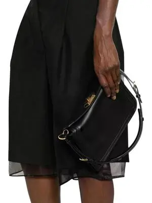 LANVIN Leather Shoulder Bag With Twist-lock Fastening - Black
