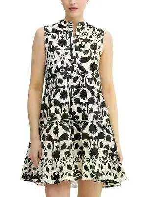 Lola Casademunt Bead-embellished Tiered Mini Dress - Neutrals