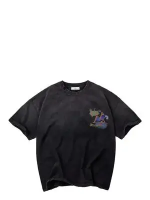 VALE FOREVER Rock Distressed Graphic-print T-shirt - Black