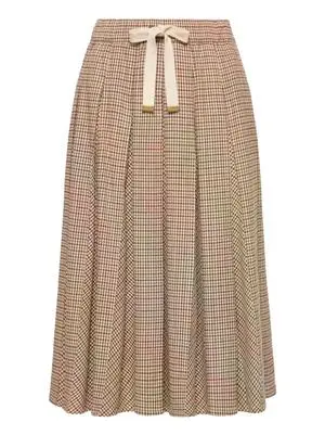 Moncler Check-pattern Pleated Mid Skirt - Neutrals