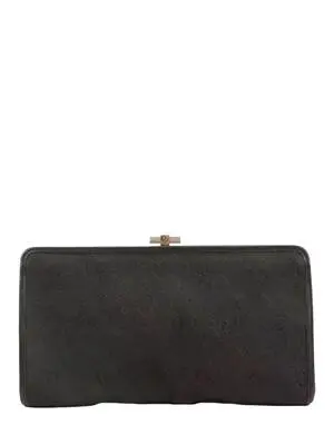 Dior 1980s Monogram Clasp Clutch Bag - Black