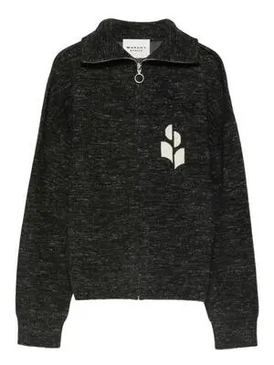 MARANT ETOILE Koxy Logo-intarsia Zip-up Sweater - Black