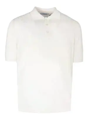 GRAN SASSO Ribbed-knit Polo Shirt - Neutrals