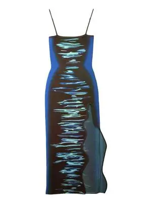 Ph5 Iris Wavy-slit Maxi Dress - Brown