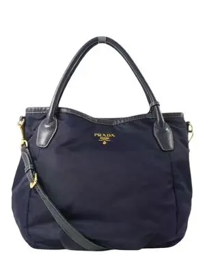 Prada Logo-detail Two-way Tote Bag - Blue
