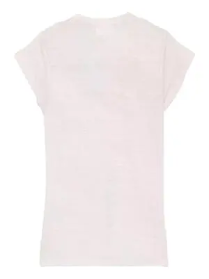 MARANT ETOILE Zankou Deep V-neck Short-sleeve T-shirt - Pink