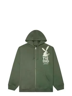 PARRA End The Bunny Graphic-print Zip-up Hoodie - Green