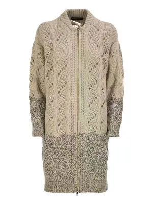Fabiana Filippi Openwork Knit Zip-up Cardigan - Neutrals