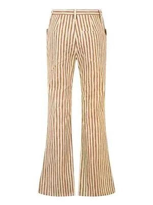 Alberta Ferretti Striped Flared Trousers - Neutrals