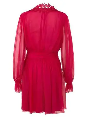 Alberta Ferretti Long-sleeve Mini Dress - Red