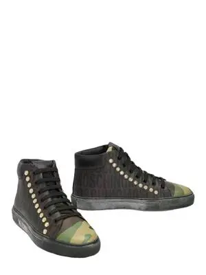 Moschino Logo-print Crystal-embellished Sneakers - Black