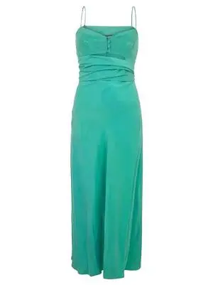 Alberta Ferretti Silk Cut-out Midi Dress - Green