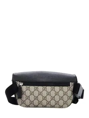 Gucci Eden Waist Bag Gg Coated Canvas Medium Belt Bag - Black