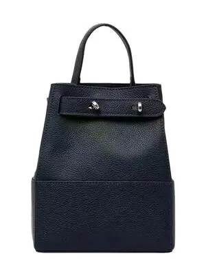 SILVIAN HEACH Pebbled Leather Turn-lock Backpack - Blue
