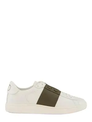 Valentino Garavani Vlogo Signature Paneled Leather Sneakers - White