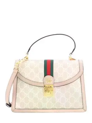 Gucci Ophidia Flap Top Handle Small Satchel Bag - Neutrals