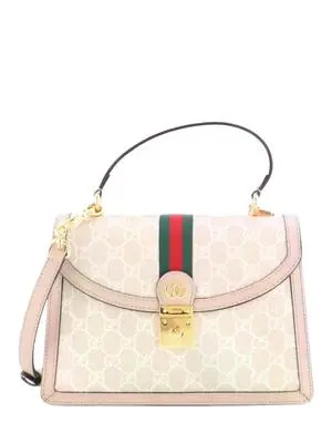 Gucci Ophidia Flap Top Handle Small Satchel Bag - Neutrals