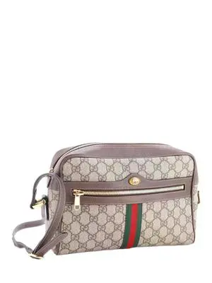 Gucci Ophidia Shoulder Bag Gg Coated Canvas - Brown