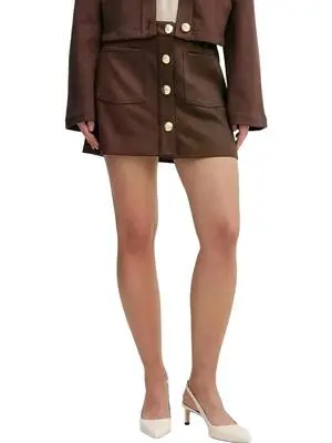 Bardot Lorenzo Patch-pocket Mini Skirt - Brown