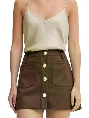 Bardot Lorenzo Patch-pocket Mini Skirt - Brown