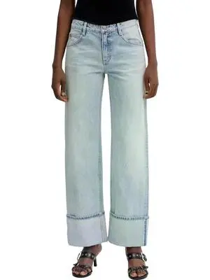 Miss Sixty Mid-rise Cuffed Straight-leg Jeans - Blue