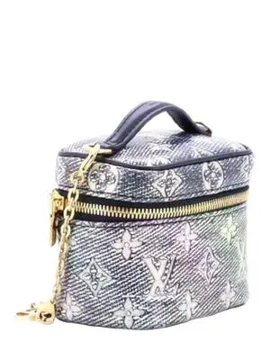 LOUIS VUITTON Monogram Jacquard Canvas Micro Satchel Vanity Case - Blue