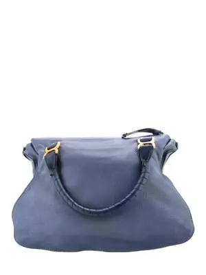 Chloé Marcie Leather Large Shoulder Bag - Blue