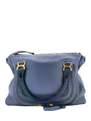 Chloé Marcie Leather Large Shoulder Bag - Blue
