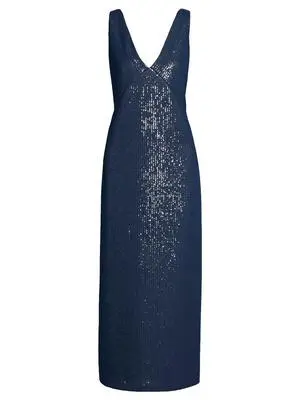 TWP Sequined Tulle Maxi Dress - Navy