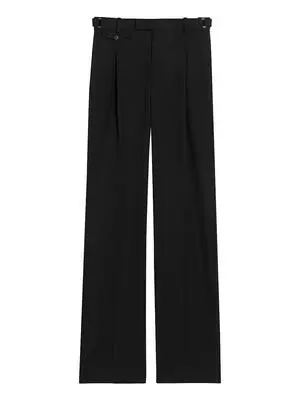 Alexander McQueen Grain De Poudre Wool Tailored Trousers - Black