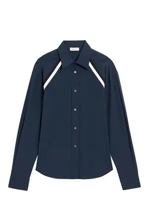 Alexander McQueen Striped Cottonblend Poplin Shirt - Navy