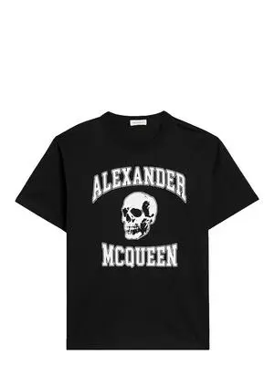 Alexander McQueen Printed Cottonjersey Tshirt - Black
