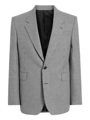 Alexander McQueen Houndstooth Wooltweed Blazer - Black