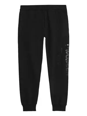 Alexander McQueen Tapered Logoprint Cottonblend Jersey Sweatpants - Black