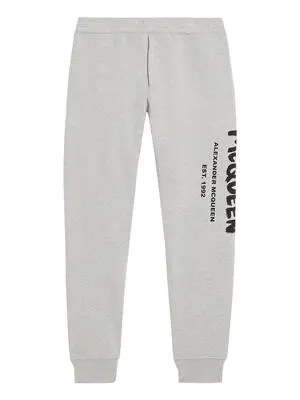 Alexander McQueen Tapered Logoprint Cottonjersey Sweatpants - Light Gray