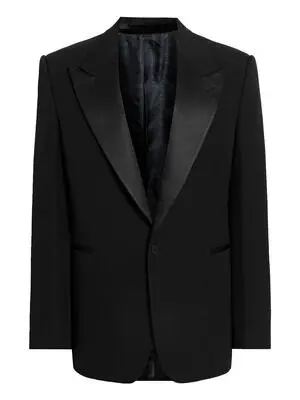 Alexander McQueen Satintrimmed Wool Blazer - Black