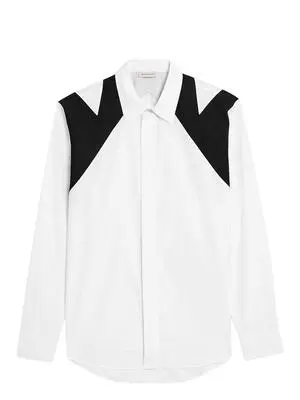 Alexander McQueen Paneled Cottonpoplin Shirt - White
