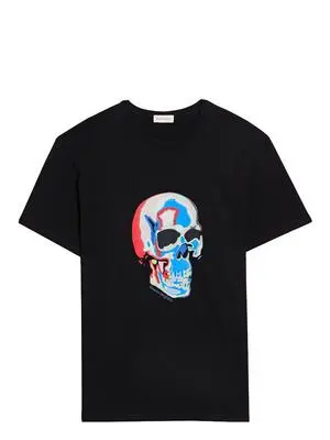 Alexander McQueen Printed Cottonjersey Tshirt - Black