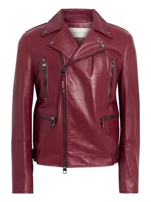 Alexander McQueen Leather Biker Jacket - Claret