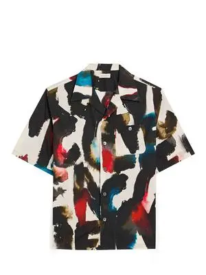 Alexander McQueen Printed Cottonpoplin Shirt - Black